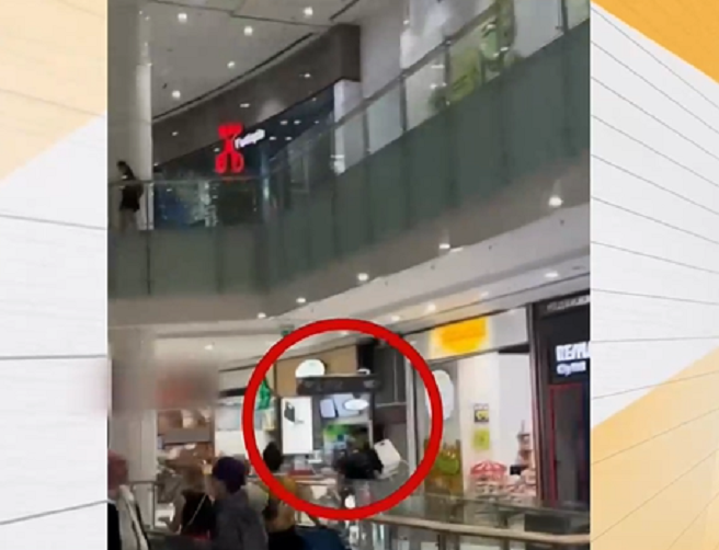 Крясъци и агресия в столичен мол Мъже хвърлят столове и чупят бутилки видео